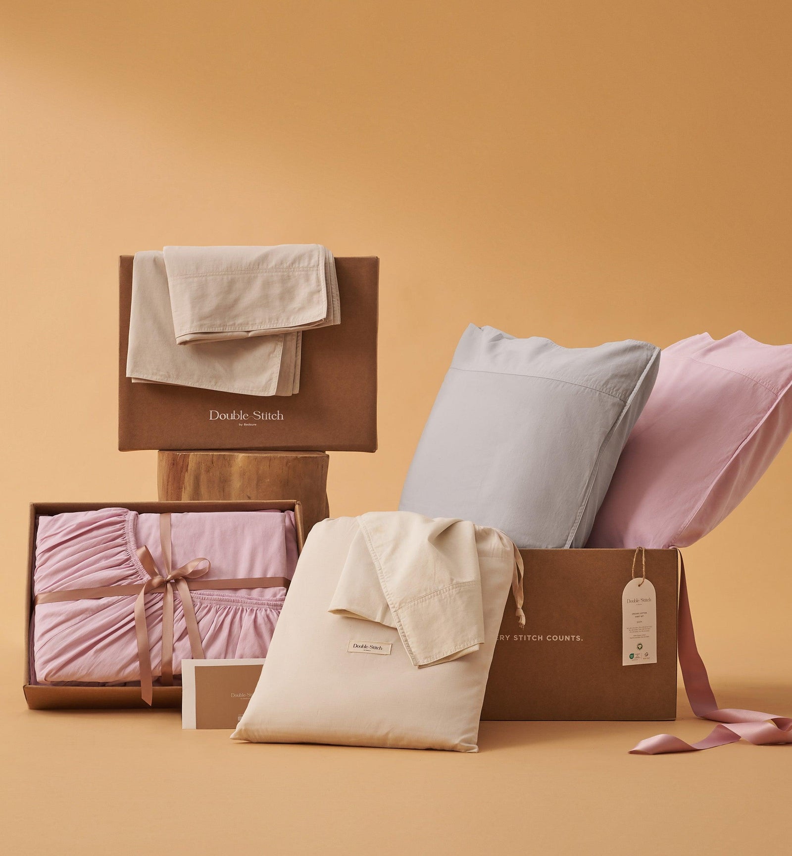 Organic Cotton Sheet Set | Double Stitch by Bedsure