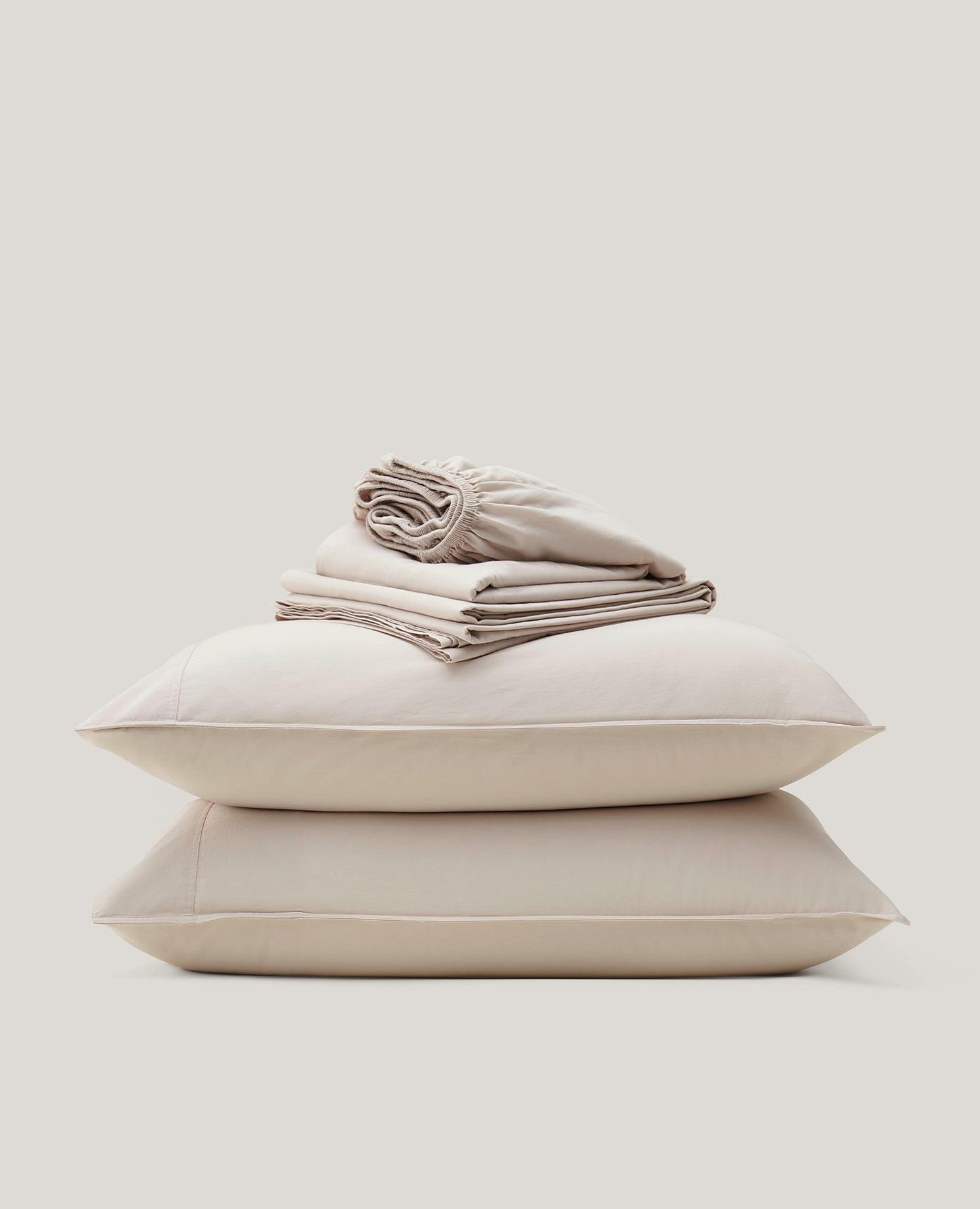 Mongolian Cashmere Cotton Sheet Set | Double Stitch by Bedsure